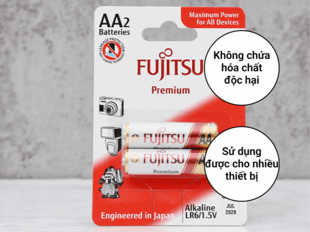 2 viên Pin Fujitsu LR6 (2B) giá tốt tại Bách hoá XANH