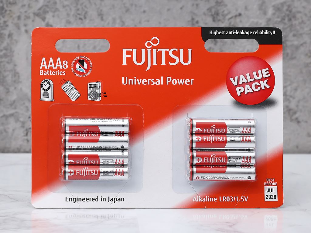 8 viên pin Fujitsu Alkaline LR03 giá tốt tại Bách hoá XANH