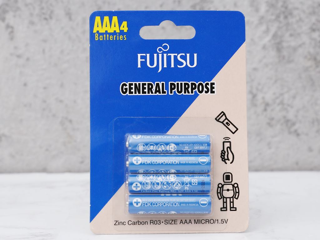 4 viên Pin Fujitsu Carbonzinc R03 giá tốt tại Bách hoá XANH