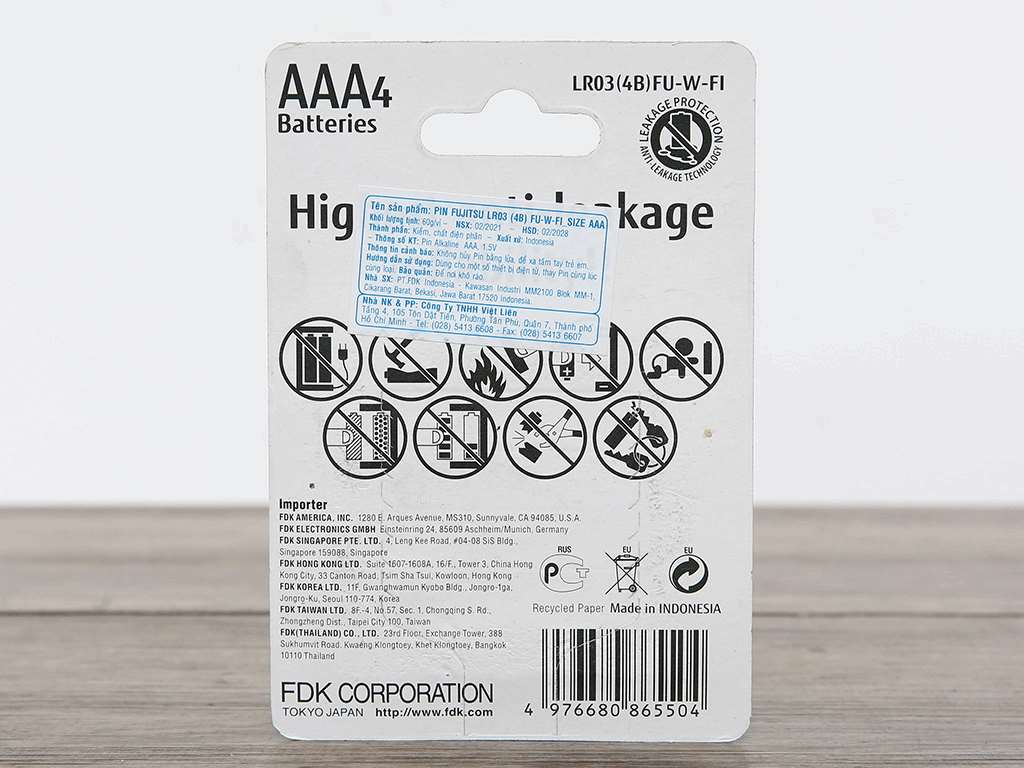 4 viên pin Fujitsu LR03 4B FU-W-F giá tốt tại Bách hoá XANH