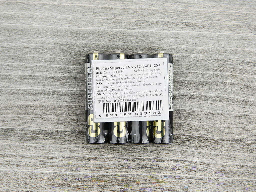 Vỉ 4 viên pin tiểu AAA GP Supercell 24PL-2S4 Bách Hoá XANH