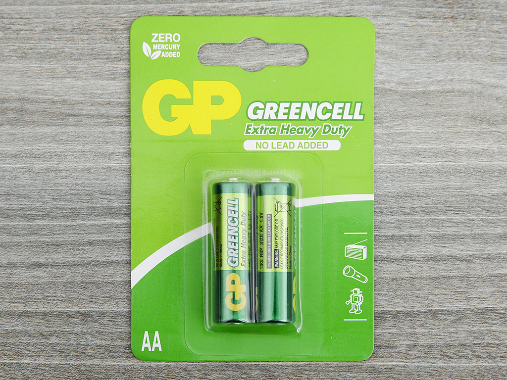 Vỉ 2 viên pin AA GP Greencell 15G-2U2 tại Bách Hoá XANH