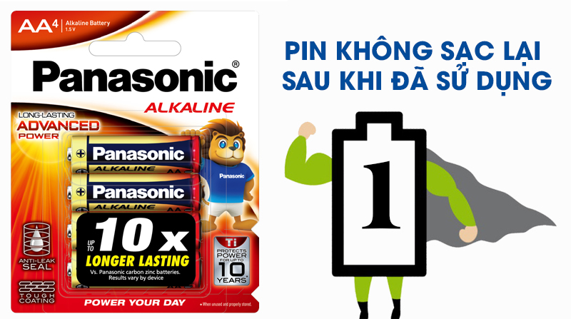 Pin AA 4 viên Alkaline Panasonic LR6T-4B-V | Thegioididong.com
