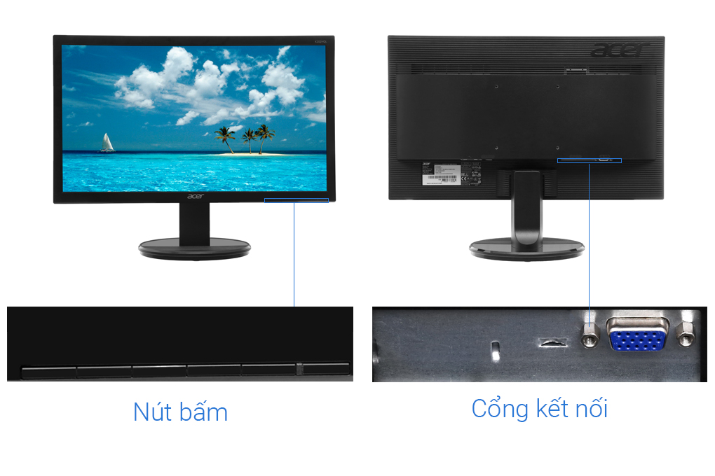 Acer LCD K202HQL/19.5"/1600x900/5ms/10tr:1/200cd/VGA/Cáp VGA
