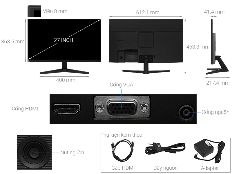 Màn hình Samsung S3 S31C LS27C310EAEXXV 27 inch FHD IPS - giá tốt, trả góp