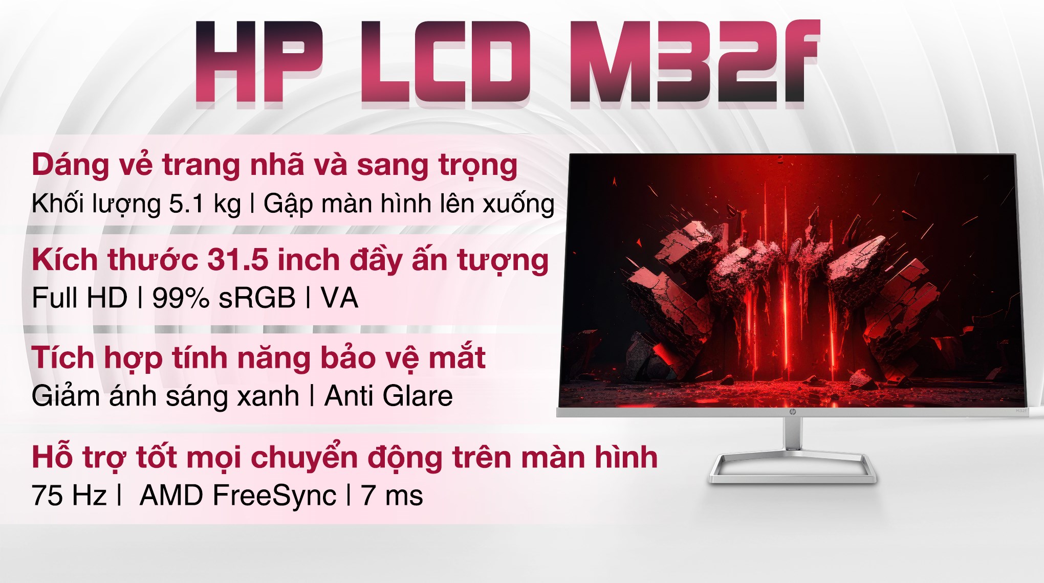 Màn hình HP M32f 32 inch FHD/VA/75Hz/7ms/FreeSync/HDMI/VGA - Giá tốt ...