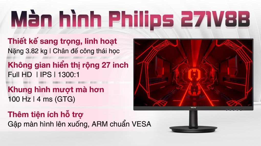 Màn hình Philips 271V8B 27 inch FHD IPS - Chính hãng, giá tốt