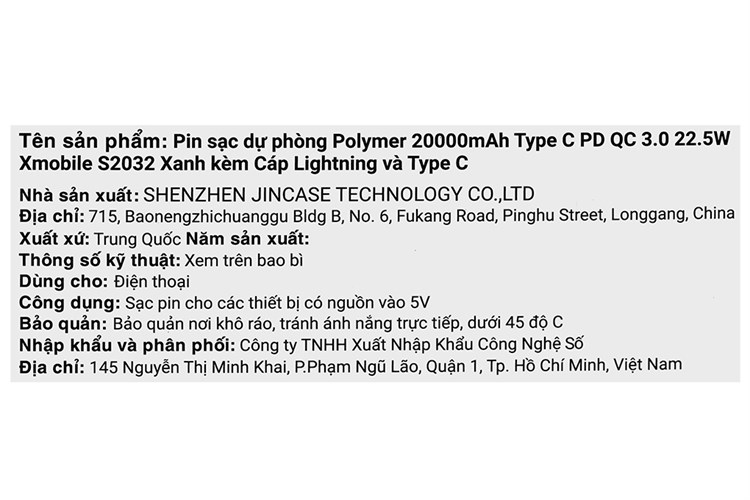 Mua Pin sạc dự phòng Polymer 20000mAh Type C PD QC 3.0 22.5W Xmobile S2032 Xanh kèm Cáp ...