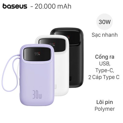 Baseus 30W Qpow 2 PPQD4-20C kèm Cáp Type C - giá rẻ, chính hãng