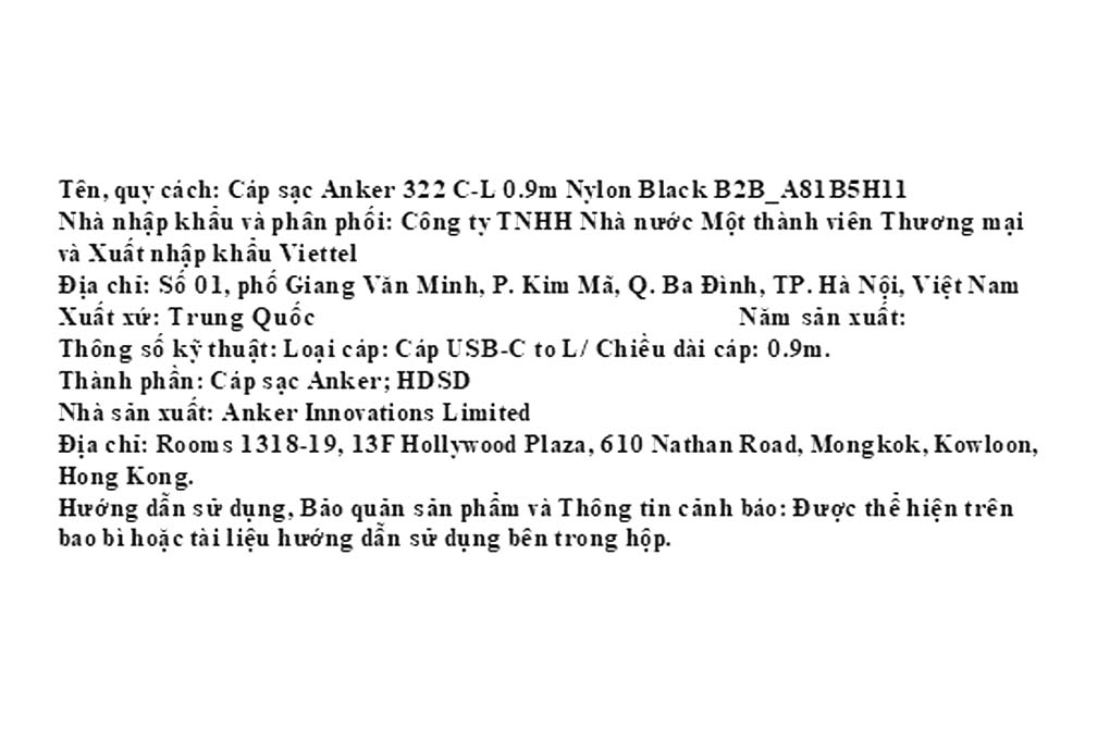 Cáp Type C - Lightning MFI 0.9m Anker 322 A81B5