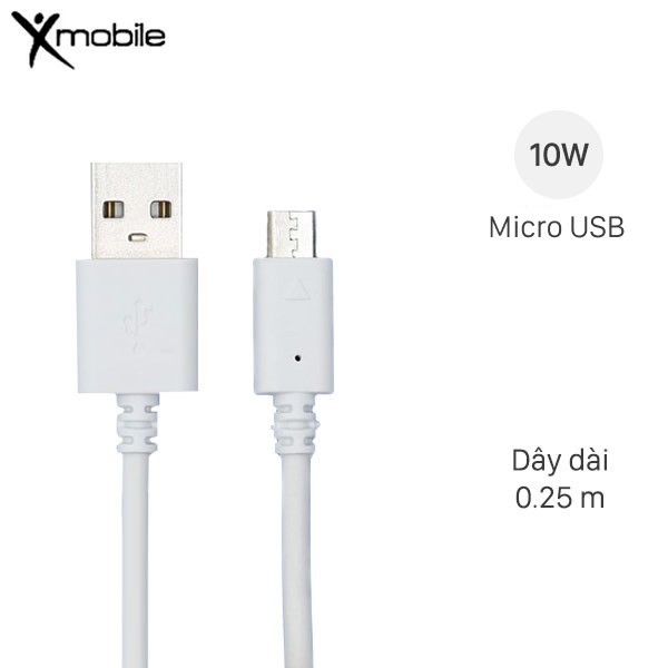 Cáp Xmobile Micro USB 25 cm