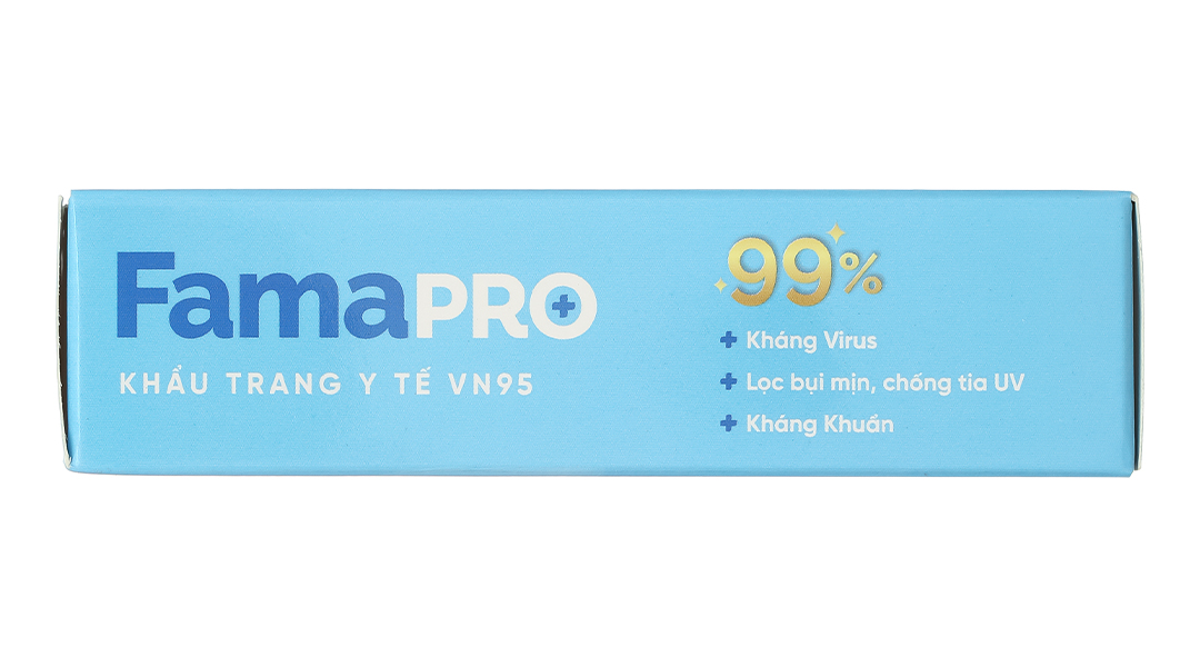 Khẩu trang y tế Famapro VN95 4 lớp màu trắng hộp 10 cái - 08/2024 | nhathuocankhang.com