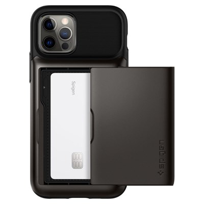 Ốp lưng iPhone 12/12 Pro Nhựa cứng viền dẻo SPIGEN Gunmetal Slim Armor ...