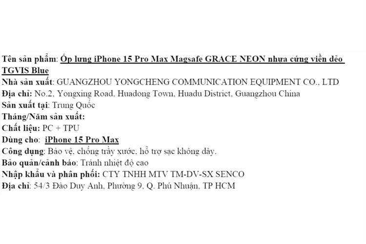 Ốp lưng Magsafe iPhone 15 Pro Max Nhựa cứng viền dẻo TGVIS GRACE NEON Blue