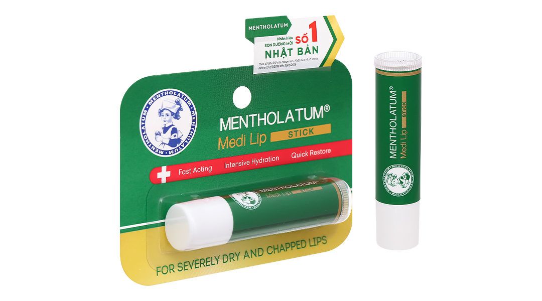 Son dưỡng môi Mentholatum Medi Lip Stick mịn màng, giảm khô môi cây 4 ...