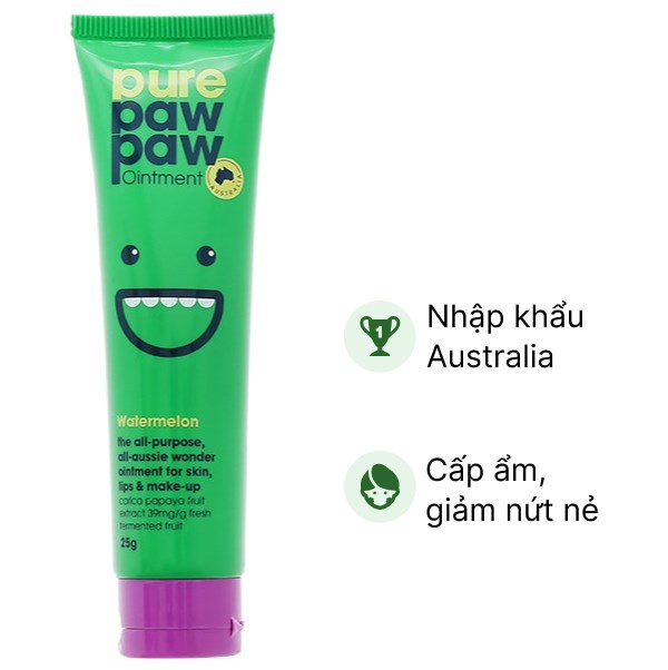 Kem Pure Paw Paw Ointment cấp ẩm, giảm nứt nẻ hương dưa hấu tuýp 25g ...