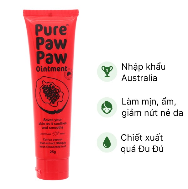 Kem Pure Paw Paw Ointment làm mịn da, cấp ẩm, giảm nứt nẻ tuýp 25g - 05 ...