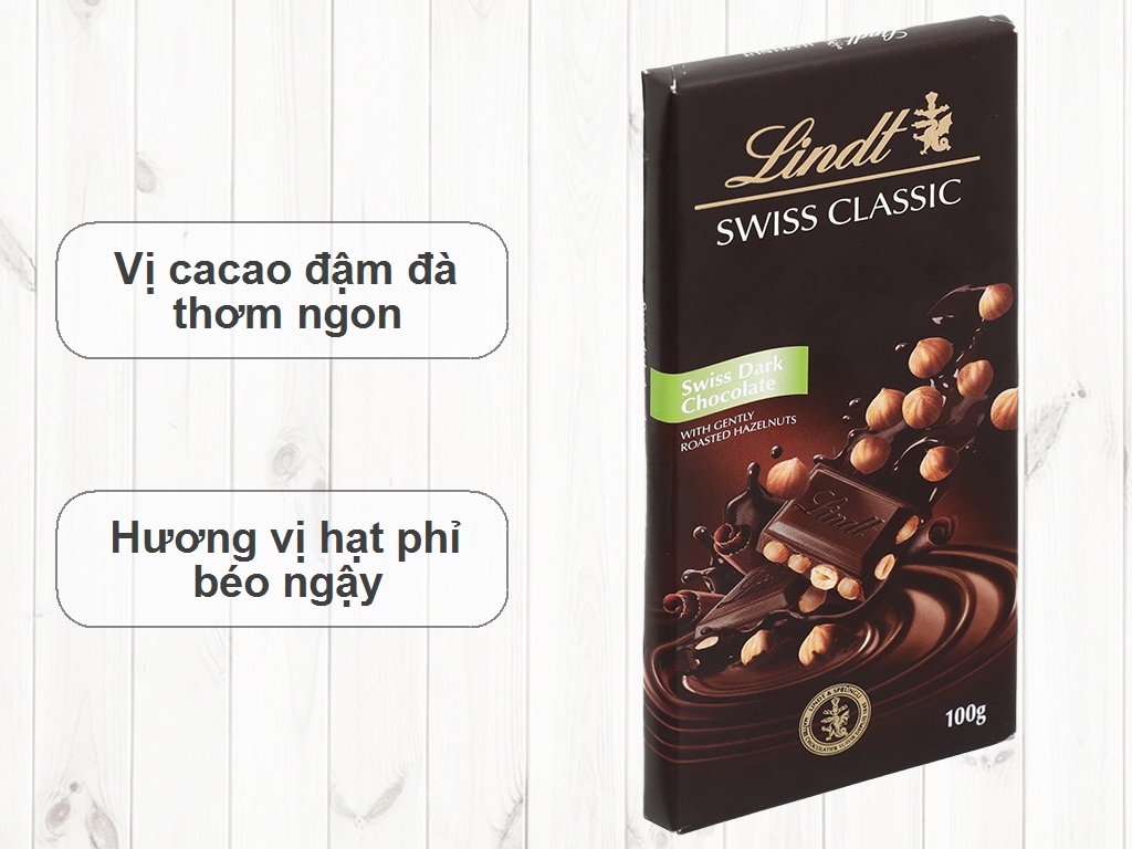 Socola đen hạt phỉ Lindt thanh 100g tại Bách hoá XANH