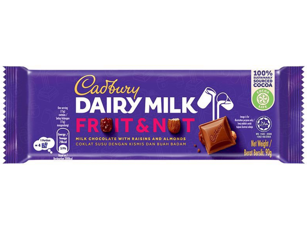 Socola trái cây hạt Cadbury Dairy Milk 90g tại Bách hoá XANH