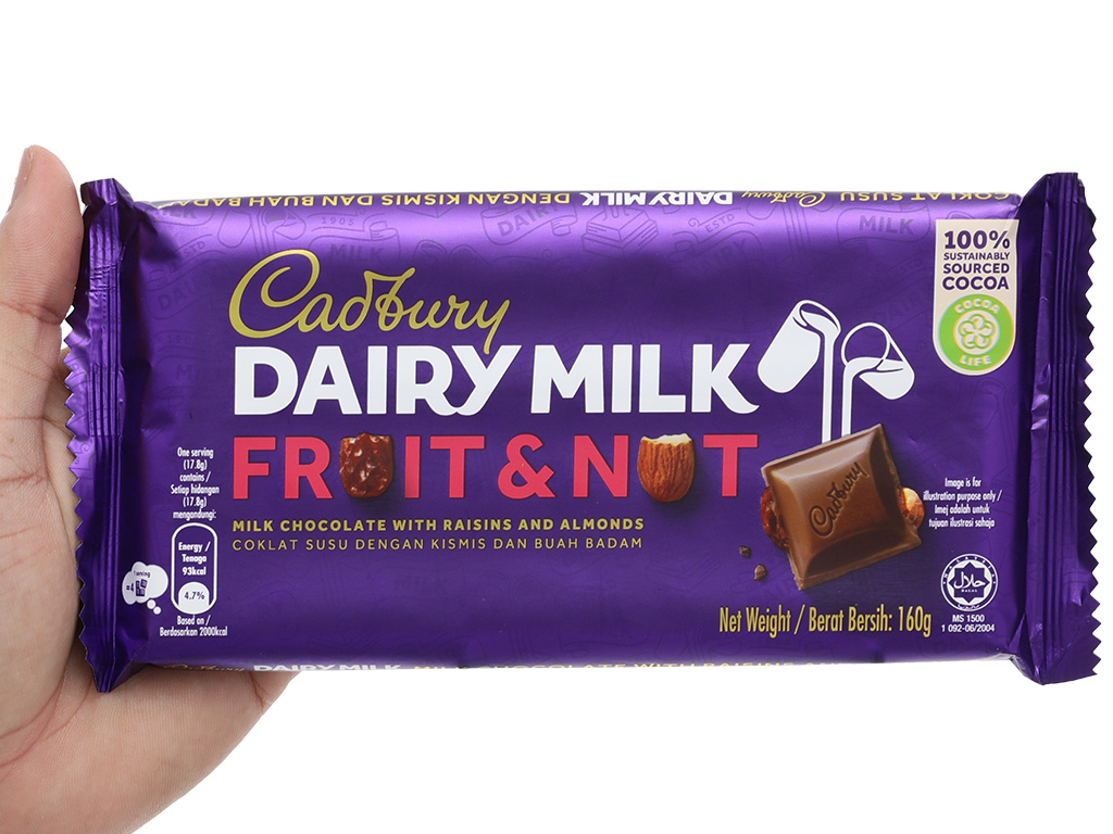 Socola trái cây hạt Cadbury Dairy Milk 160g Bách hoá XANH