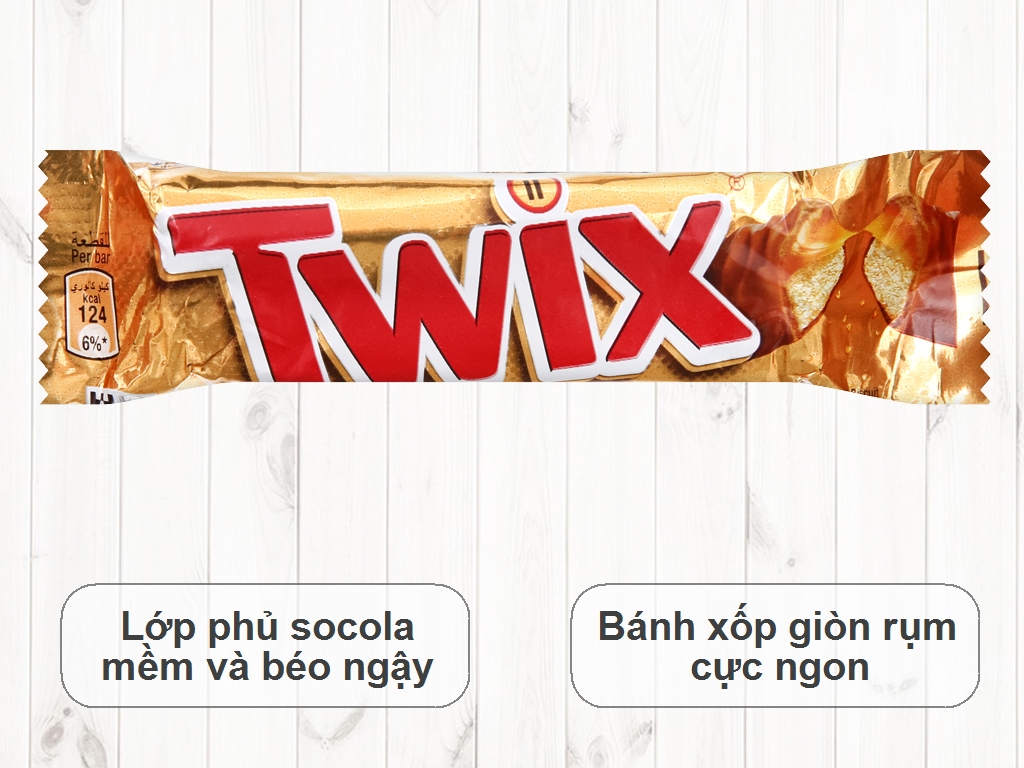 Bánh quy phủ socola sữa và caramen Twix® 25g Bách hoá XANH