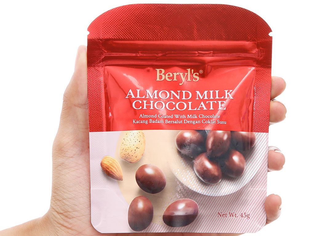 Socola sữa hạt hạnh nhân Beryl's gói 45g tại Bách hoá XANH