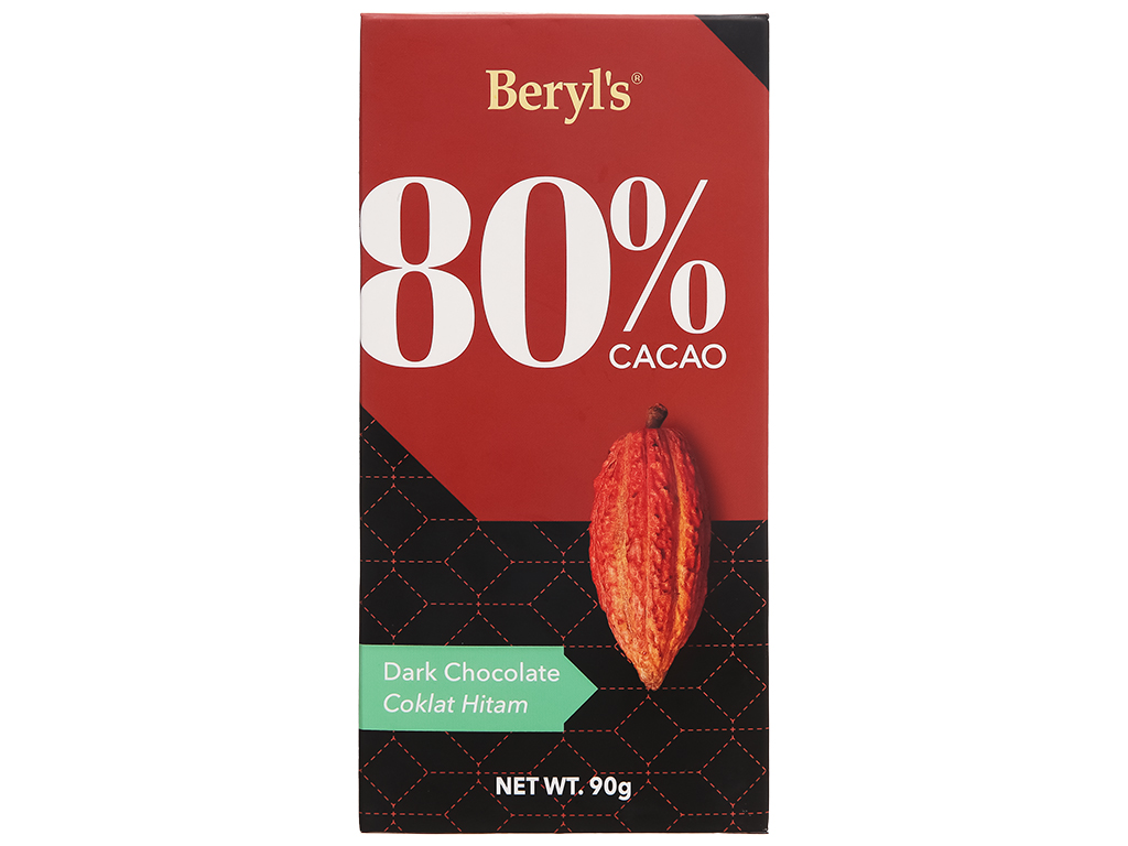 Socola không đường Beryl's 80% cacao 90g tại Bách hoá XANH