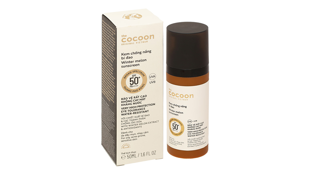 Kem chống nắng bí đao Cocoon SPF50+/ PA++++ cho da nhạy cảm, dầu mụn chai 50ml - 08/2024 ...