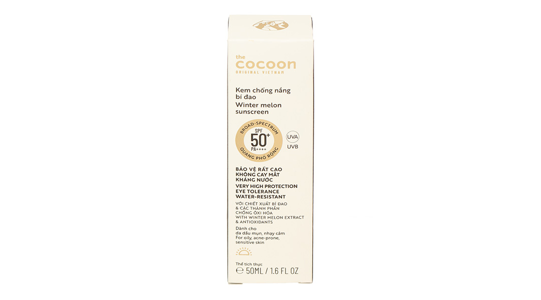 Kem chống nắng bí đao Cocoon SPF50+/ PA++++ cho da nhạy cảm, dầu mụn chai 50ml - 08/2024 ...