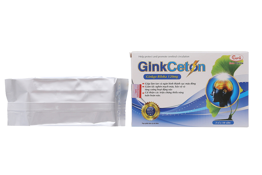 Viên uống hỗ trợ làm tăng tuần hoàn não GinkCeton hộp 30 viên - 08/2024 ...