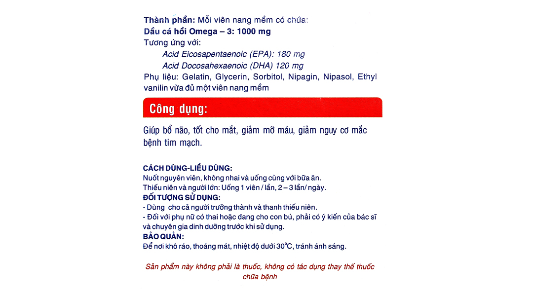 Medipharco Omega-3 1000mg tốt cho mắt, giảm mỡ máu lọ 60 viên - 07/2024 ...