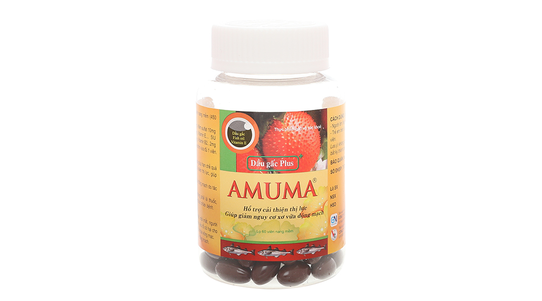 Dầu gấc Plus+ Amuma hạn chế lão hóa mắt, tăng cường thị lực chai 60 ...