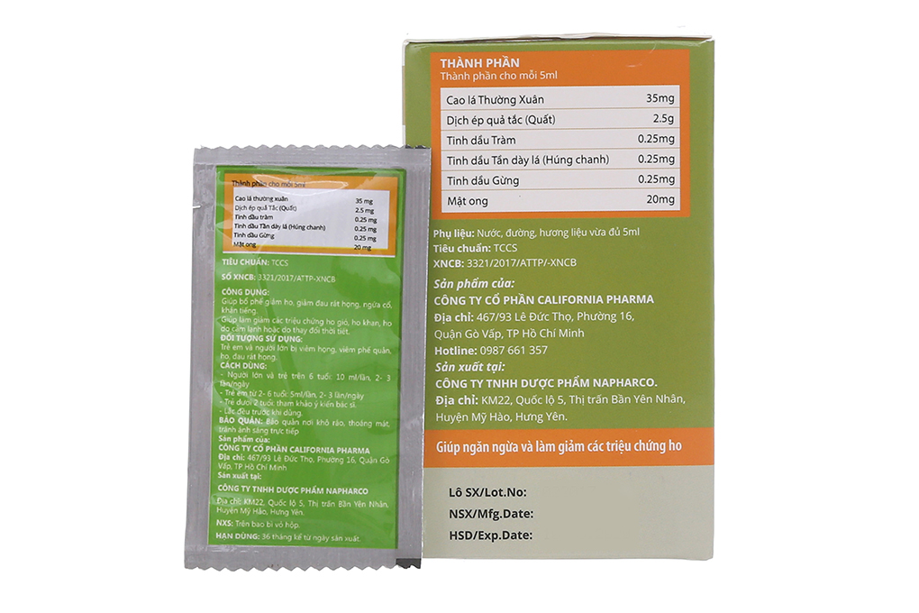 Siro thảo dược Prosbee hỗ trợ giảm ho, viêm họng hộp 30 gói x 5ml - 08/ ...