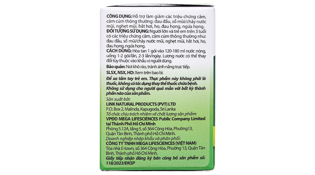 Tinh chất thảo dược Eugica Cold & Flu 10 gói x 4g giảm triệu chứng cảm ...