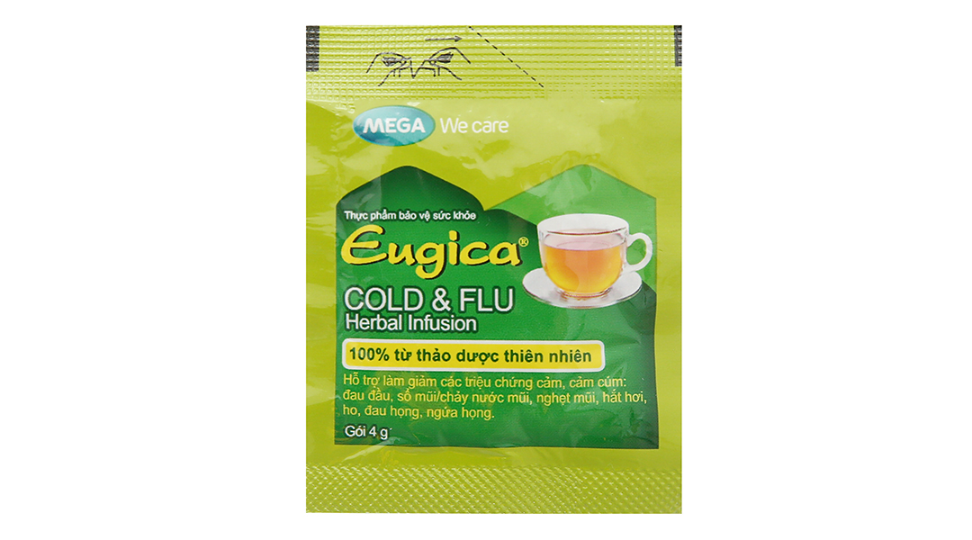 Eugica Cold & Flu hộp 10 gói giúp giảm cảm cúm-Nhà thuốc An Khang