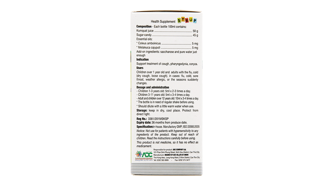 Siro Codatux hỗ trợ giảm ho, đau rát họng chai 100ml giảm giá 15% - 08/ ...