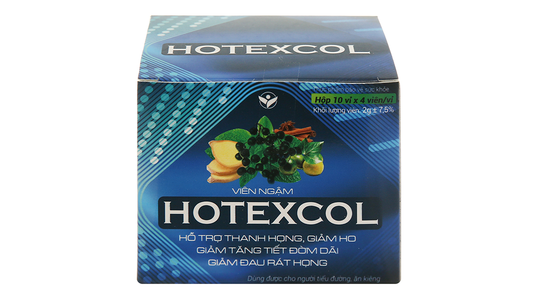 Viên ngậm Hotexcol vỉ 4 viên giảm ho, rát họng-Nhà thuốc An Khang