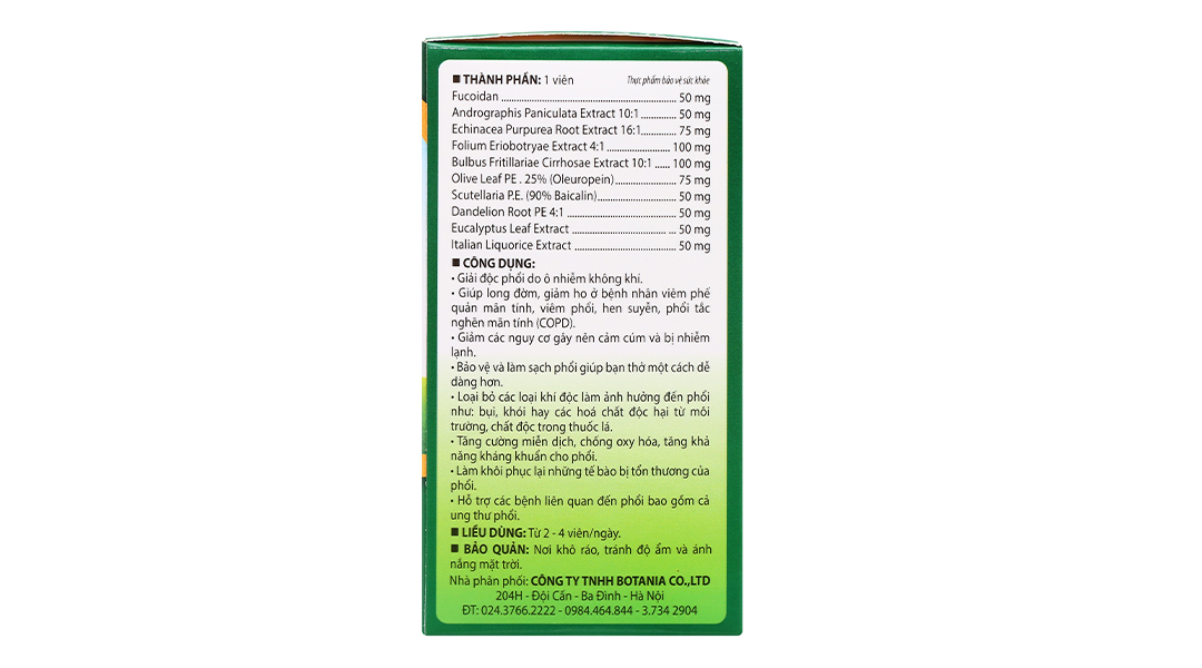 Boni Detox giúp giải độc phổi, long đờm, giảm ho hộp 30 viên - 08/2024 ...