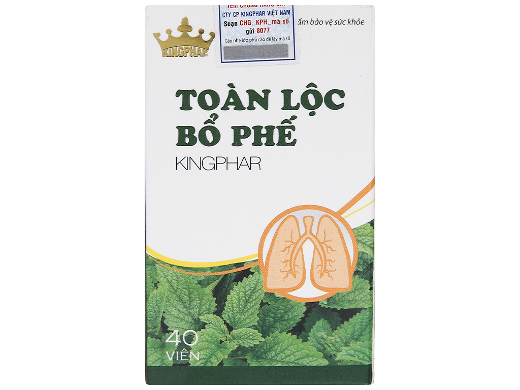 Kingphar Toàn Lộc Bổ Phế hỗ trợ giảm ho, đau rát họng hộp 40 viên - 07/ ...