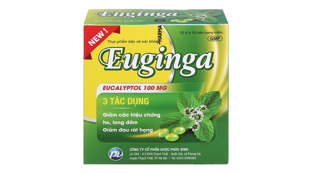 Euginga hỗ trợ giảm ho, đau rát họng hộp 100 viên - 07/2024 ...