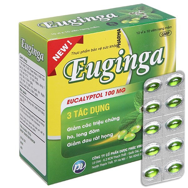 Euginga hỗ trợ giảm ho, đau rát họng hộp 100 viên - 11/2024 ...
