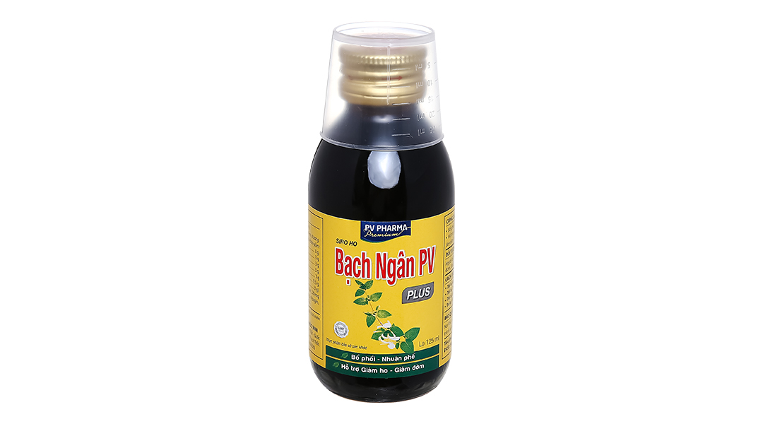 Siro Bạch Ngân PV Plus hỗ trợ giảm ho, đau rát họng chai 125ml - 02/ ...