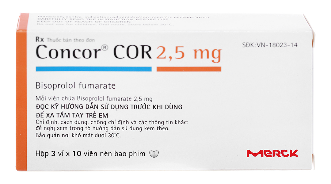 Thuốc Concor Cor 2.5mg hộp 30 viên-Nhà thuốc An Khang
