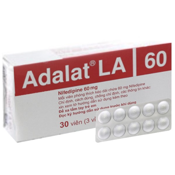 Adalat LA 60 trị tăng huyết áp, đau thắt ngực (3 vỉ x 10 viên) - 09/ ...