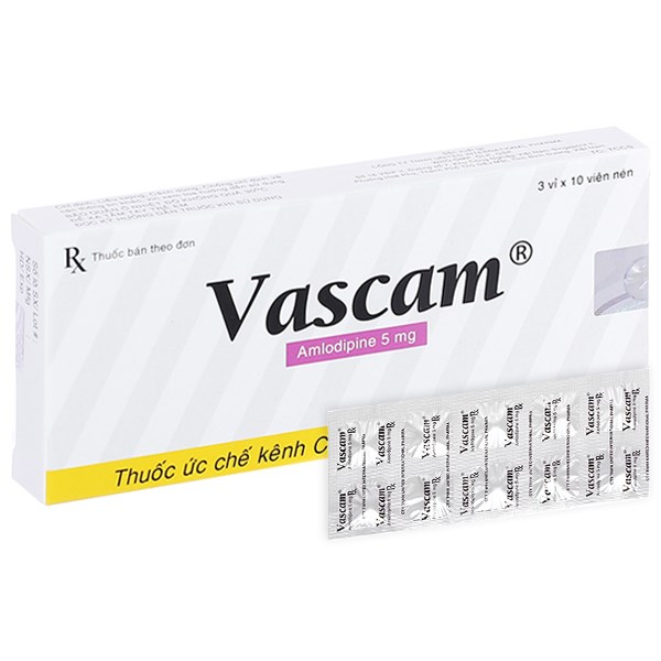 Thuốc Vascam 5mg trị tăng huyết áp, đau thắt ngực - 12/2024 ...