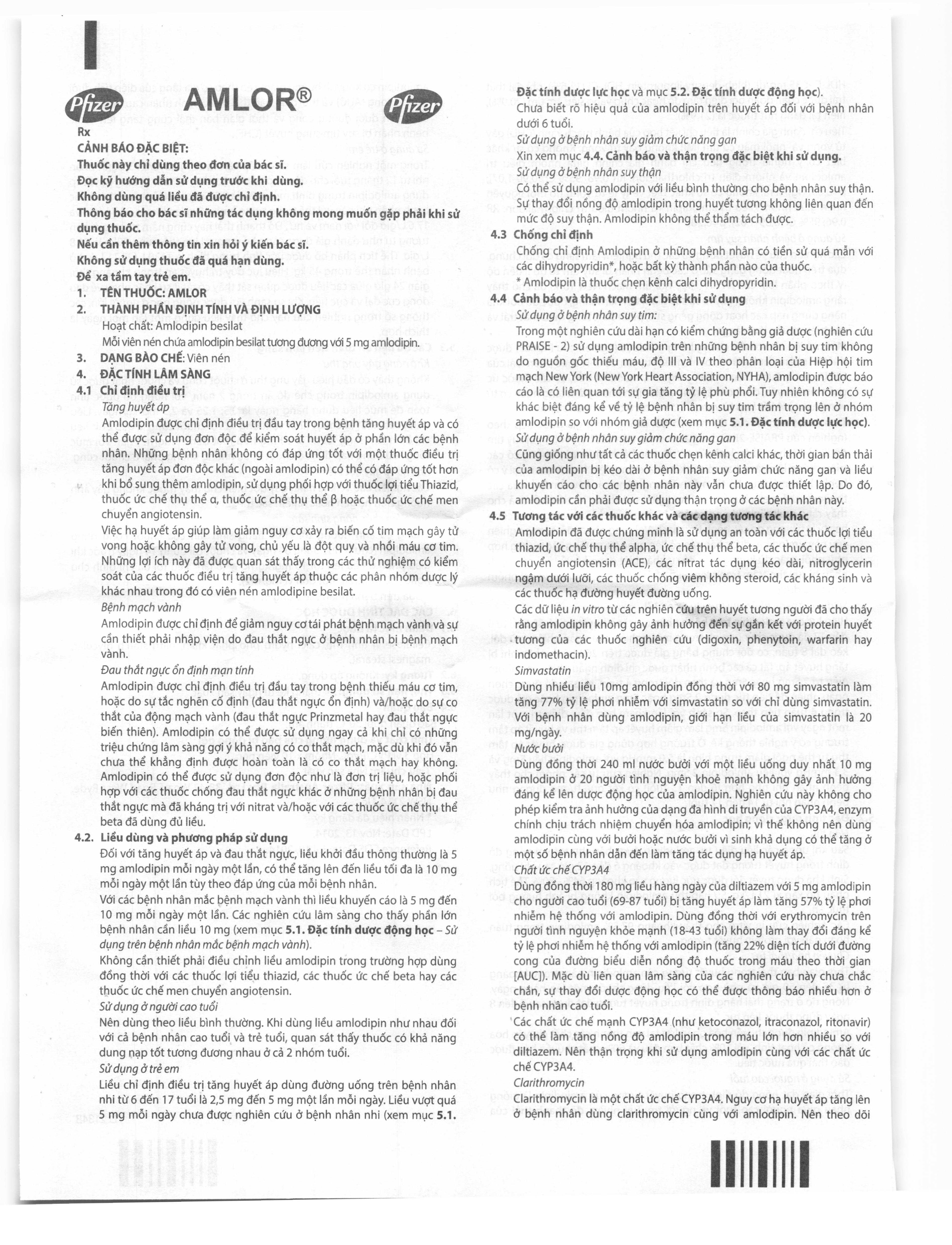 Thuốc Amlor 5mg hộp 30 viên-Nhà thuốc An Khang