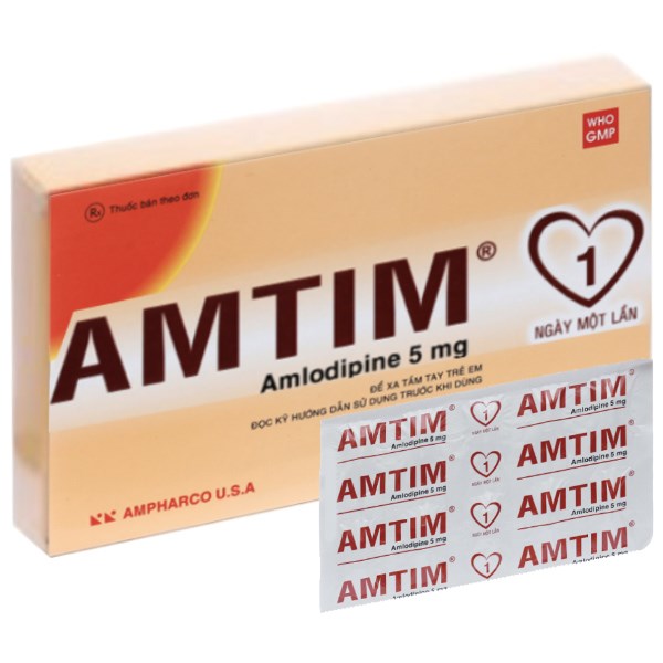 Amtim 5mg trị tăng huyết áp, đau thắt ngực (3 vỉ x 10 viên) - 10/2024 ...