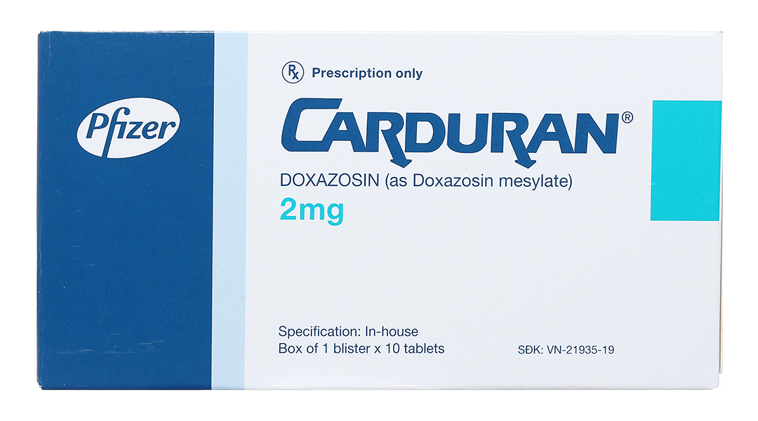 Carduran 2mg trị tăng huyết áp, u xơ tuyến tiền liệt (1 vỉ x 10 viên ...