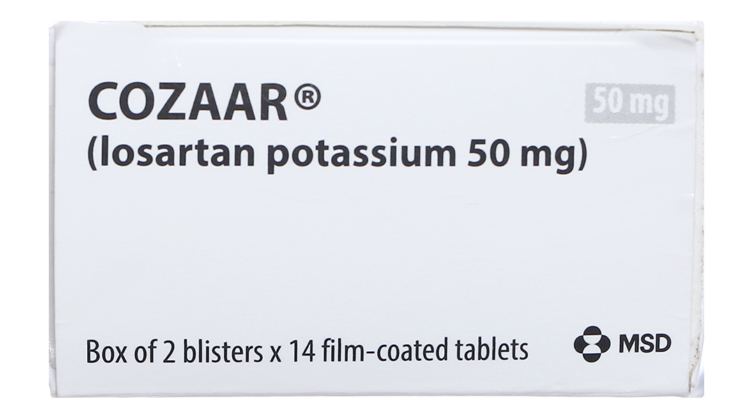 Cozaar 50mg trị tăng huyết áp, suy tim (2 vỉ x 14 viên) - 08/2024 ...