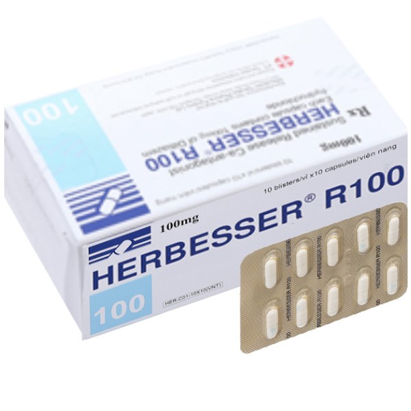 Herbesser R100 trị tăng huyết áp, đau thắt ngực (10 vỉ x 10 viên) - 08/2024 | nhathuocankhang.com